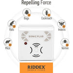 Ultrasonic Pest Repeller for Rodents/Cockroaches - Riddex® Sonic Plus
