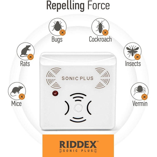 Ultrasonic Pest Repeller for Rodents/Cockroaches - Riddex® Sonic Plus